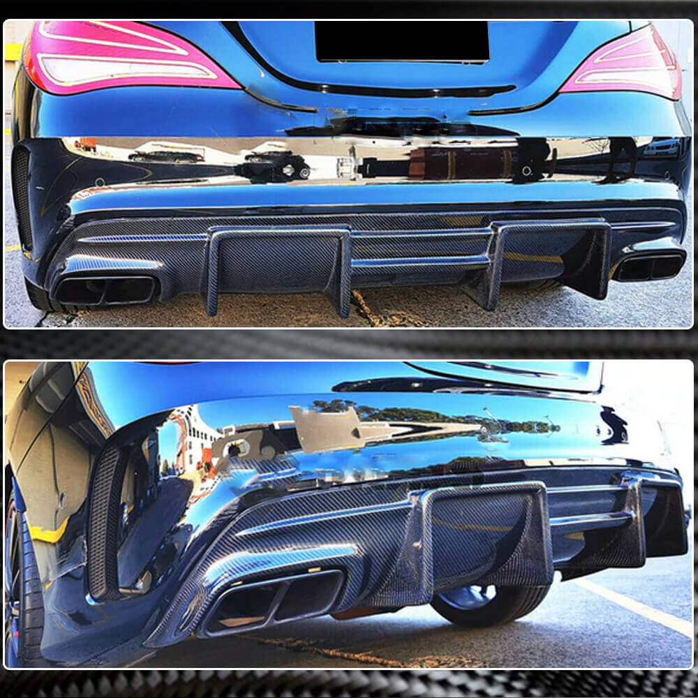 Mercedes Benz W117 C117 CLA250 CLA45 Carbon Fiber Rear Bumper Diffuser ...