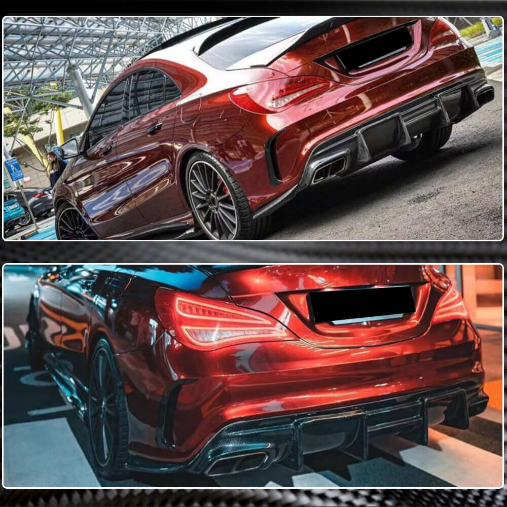 Mercedes Benz W117 C117 CLA250 CLA45 Carbon Fiber Rear Bumper Diffuser