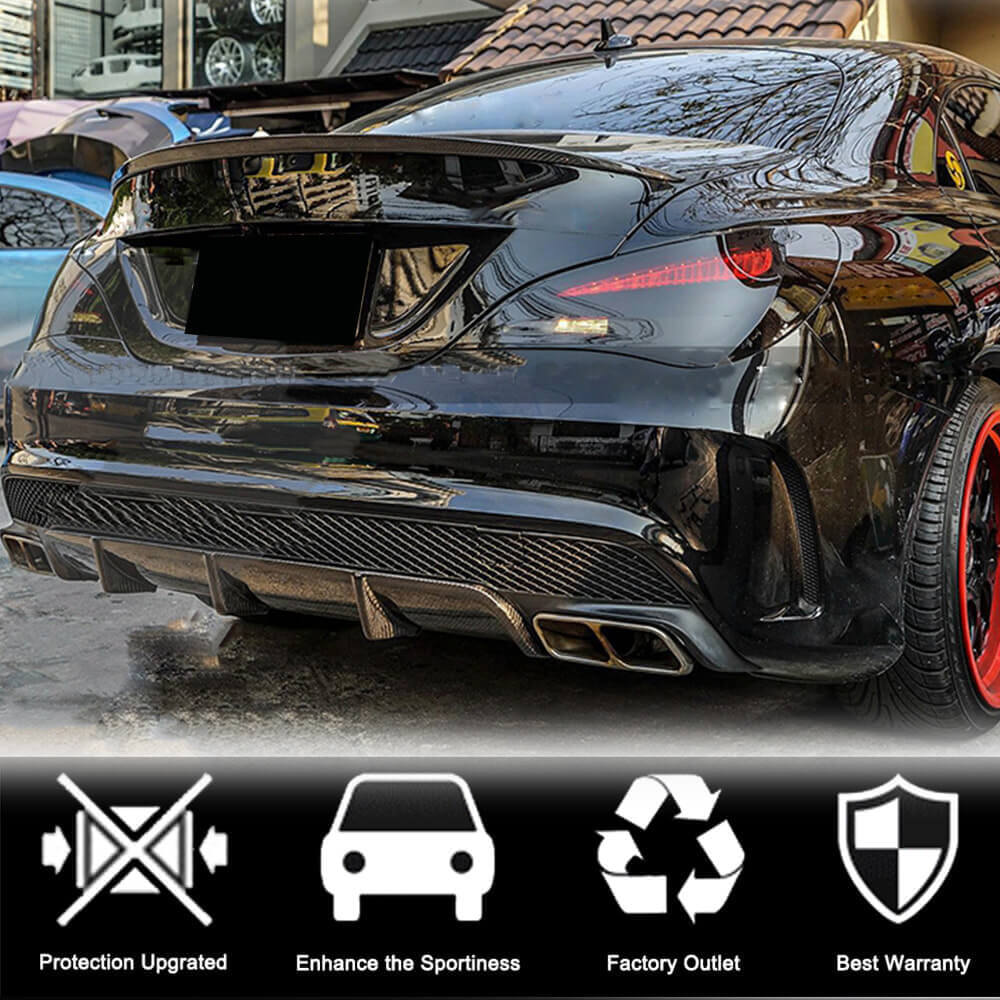 Mercedes Benz W117 C117 CLA200 CLA250 CLA45 Carbon Fiber Rear Diffuser ...