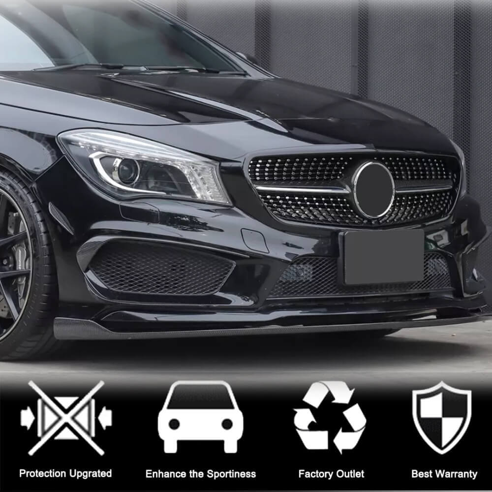 Mercedes Benz W117 C117 CLA45 Carbon Fiber Front Bumper Lip Spoiler