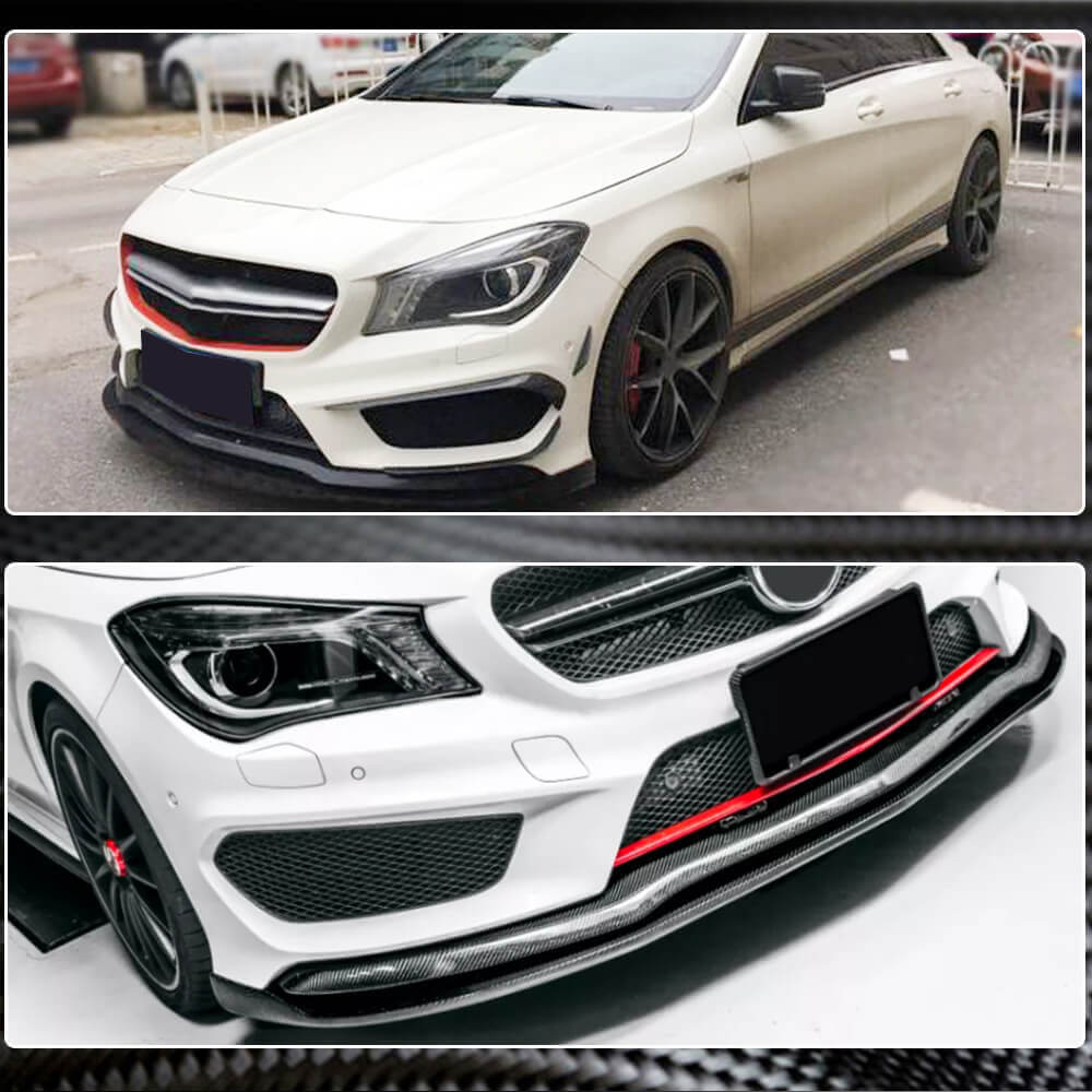 Mercedes Benz W117 C117 CLA45 Carbon Fiber Front Bumper Lip Spoiler