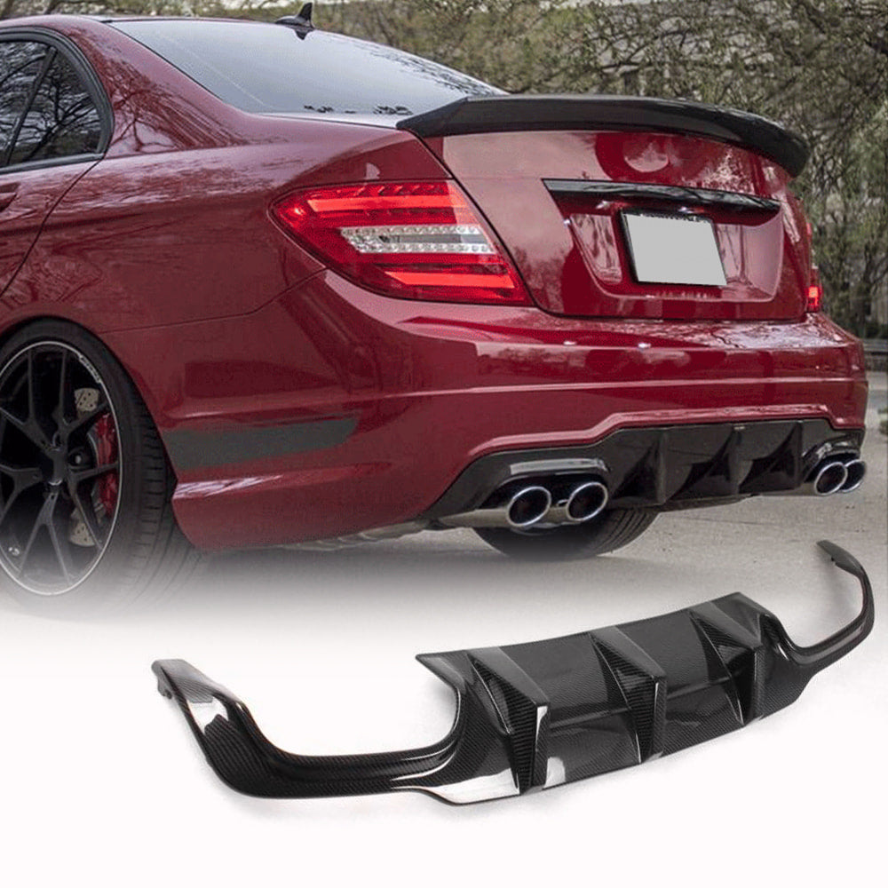 Mercedes Benz W204 C63 Carbon Fiber Rear Diffuser Lip | Exterior Mods