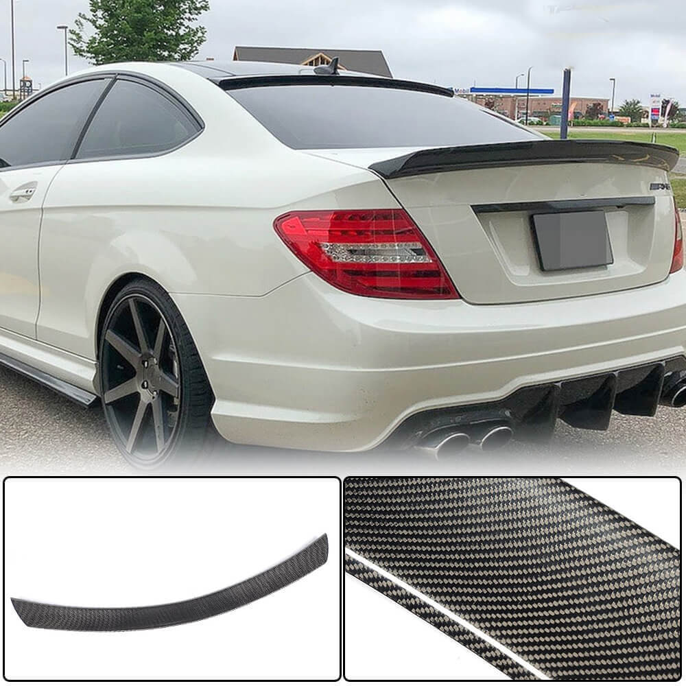 Mercedes Benz W204 C204 C63 Carbon Fiber Trunk Spoiler & Rear Wing Lip ...