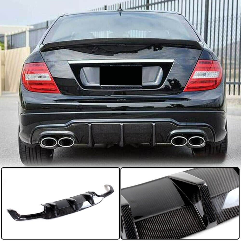 Mercedes Benz W204 C63 Carbon Fiber Rear Diffuser Lip | Exterior Mods