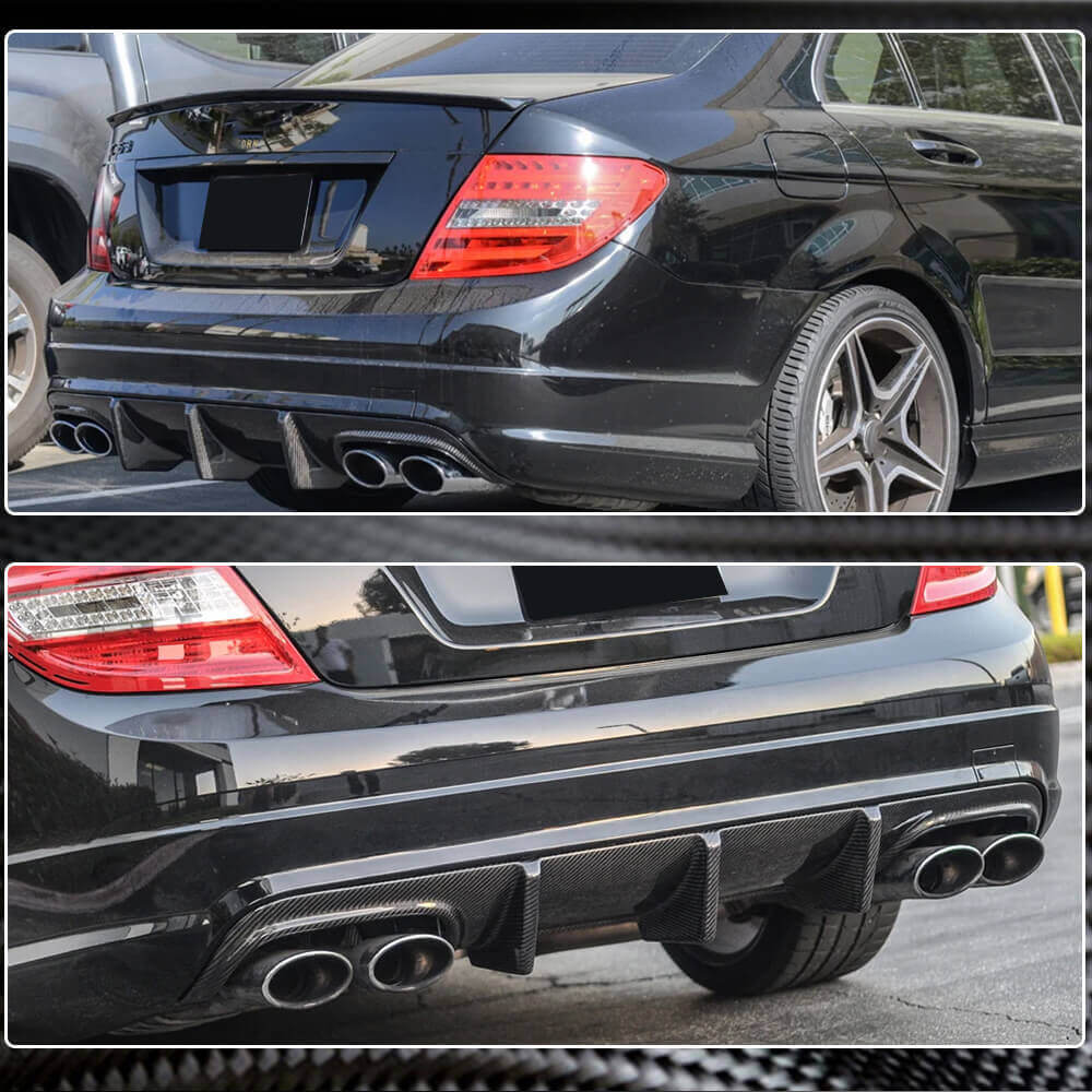 Mercedes Benz W204 C63 Carbon Fiber Rear Diffuser Lip | Exterior Mods ...