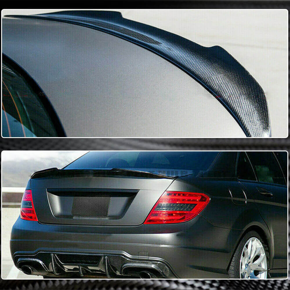 Mercedes Benz W204 C300 C63 Carbon Fiber Trunk Spoiler & Rear Wing Lip ...
