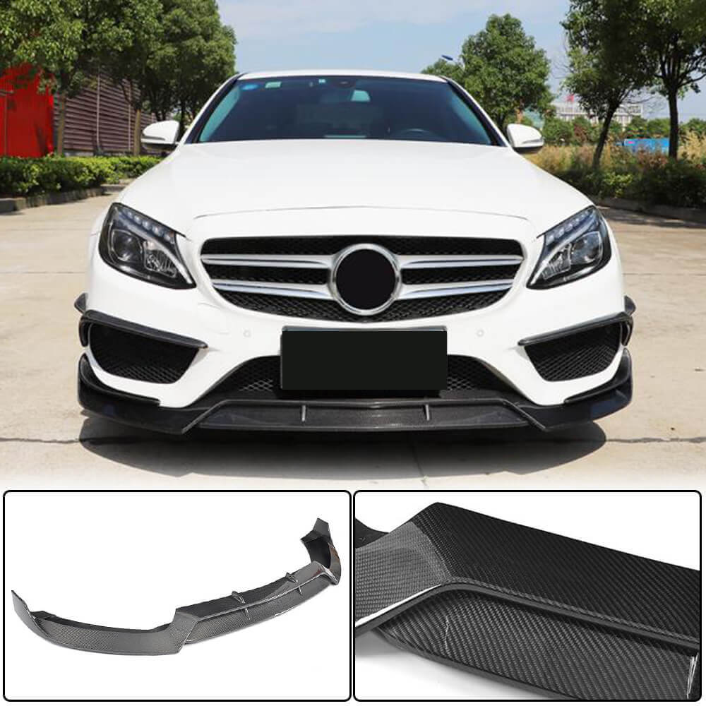 Mercedes Benz W205 Carbon Fiber Front Bumper Lip Spoiler | BRS Style