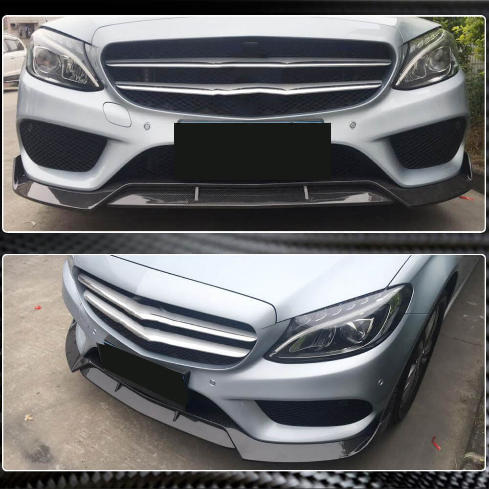Mercedes Benz W205 Carbon Fiber Front Bumper Lip Spoiler | BRS Style ...