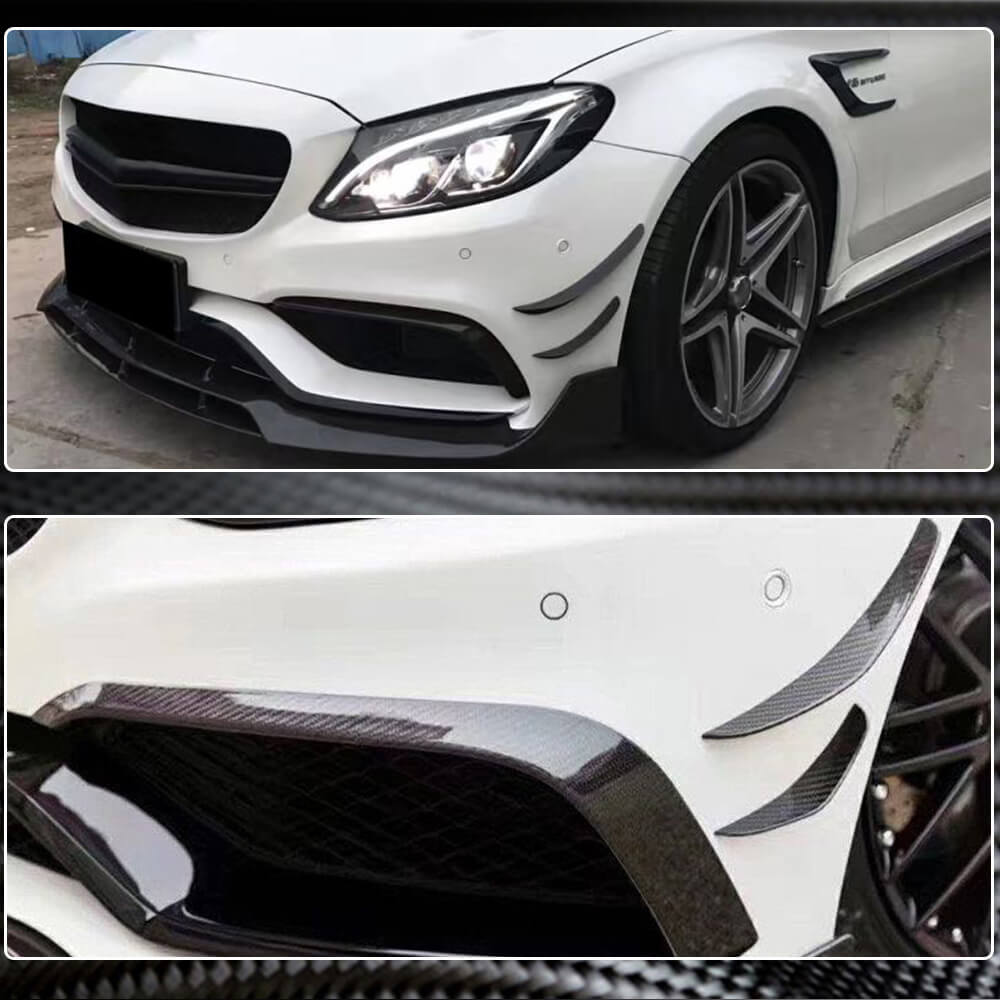 Mercedes Benz W205 C205 C63 AMG Carbon Fiber Front Bumper Air Vent Fins ...