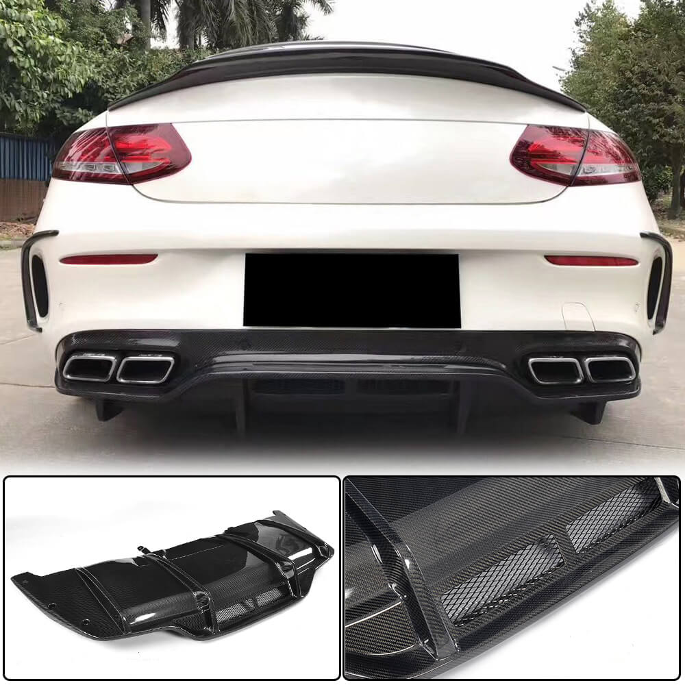 Get Mercedes Benz W205 C205 C63 Coupe Carbon Fiber Rear Diffuser Lip