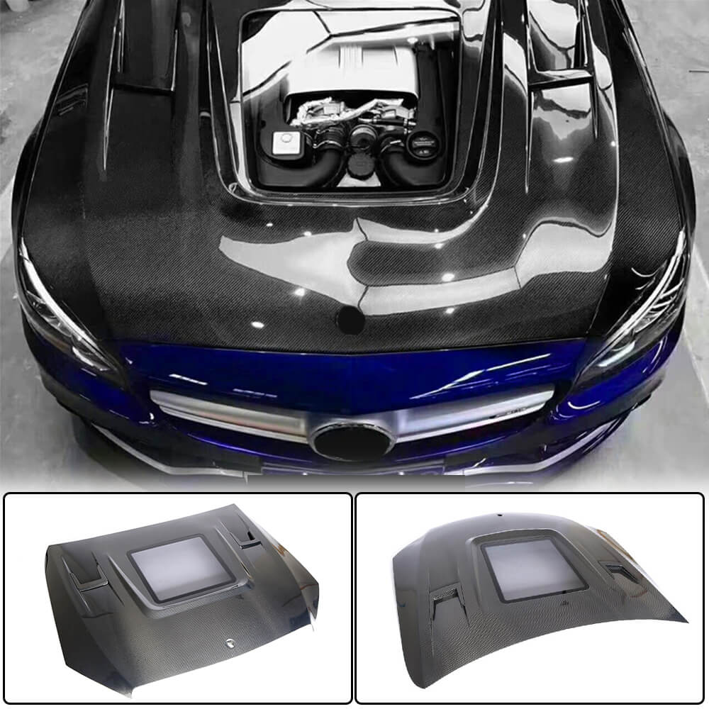 Mercedes Benz W205 C205 C300 C400 C43 Carbon Fiber Engine Hood Cover