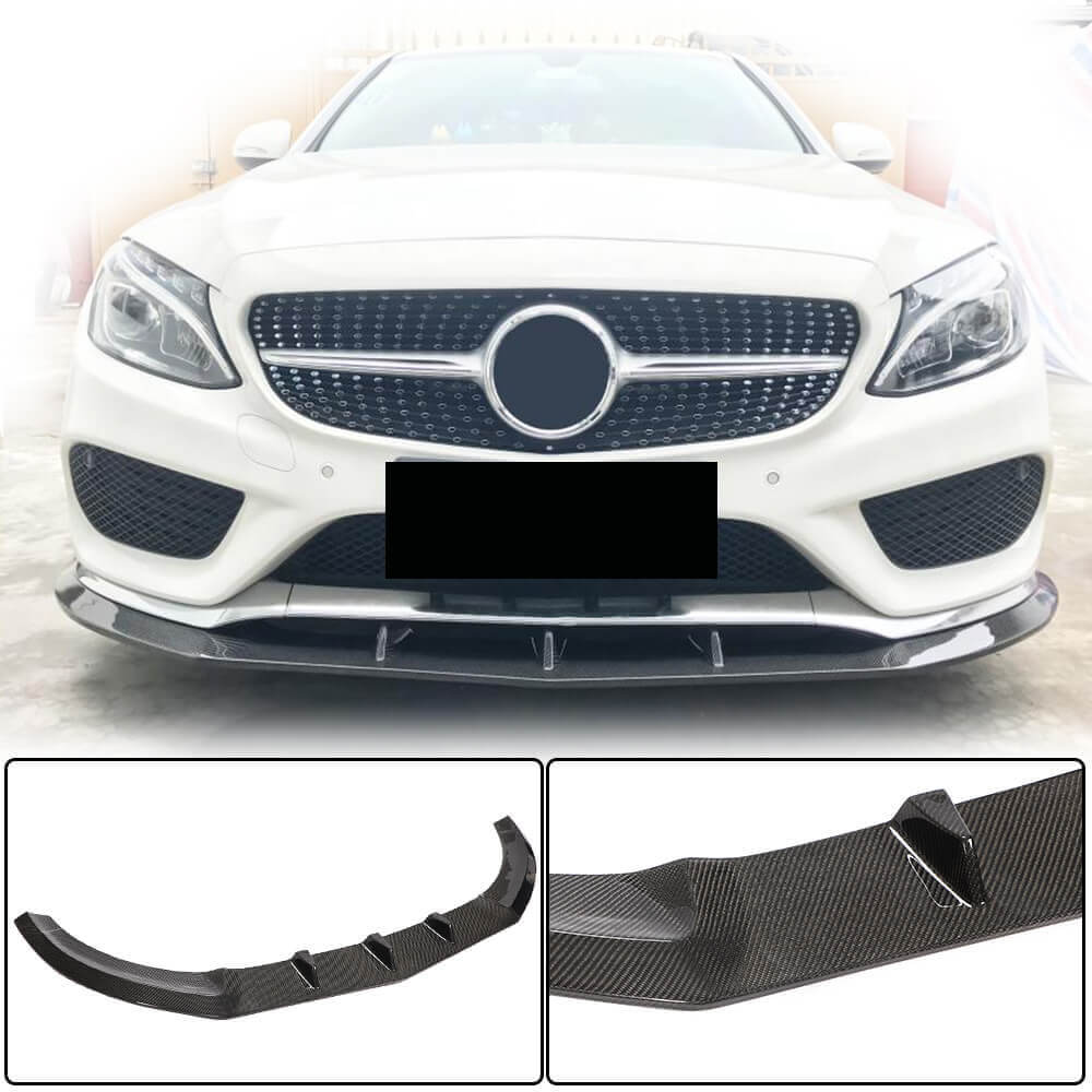Mercedes Benz W205 C200 C250 C300 C400 Carbon Fiber Front Lip Spoiler