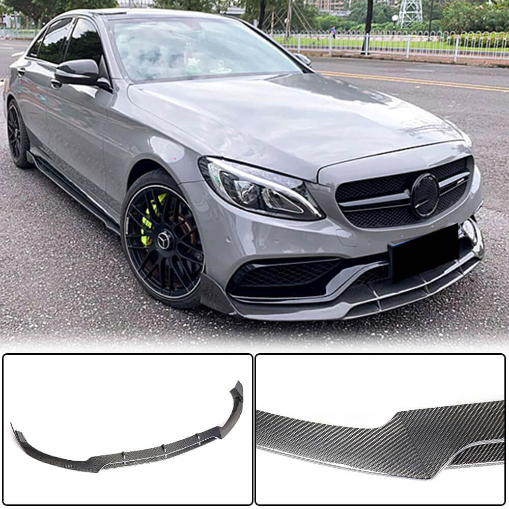 Mercedes Benz W205 C63 AMG Carbon Fiber Front Lip Spoiler | Car Modify