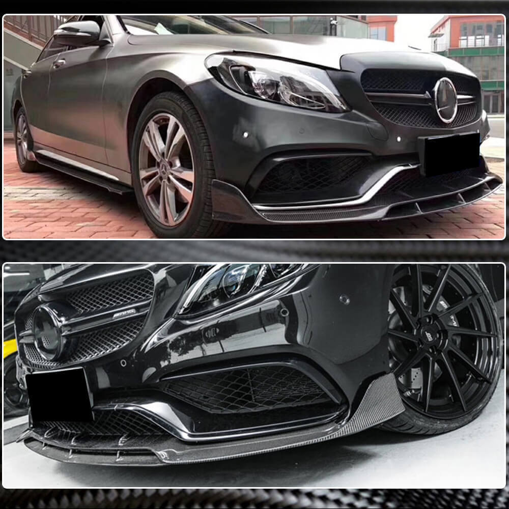 Mercedes Benz W205 C63 AMG Carbon Fiber Front Lip Spoiler | Car Modify