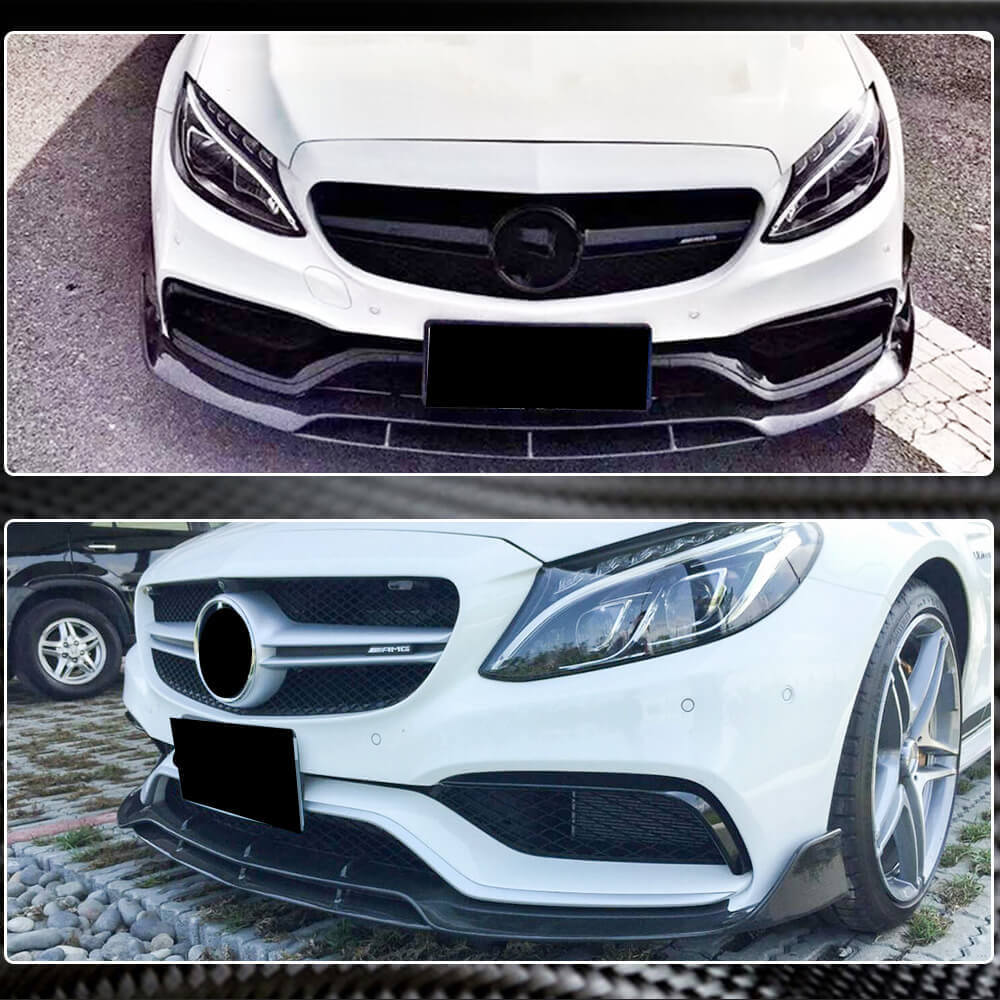 Mercedes Benz W205 C63 AMG Carbon Fiber Front Lip Spoiler | Car Modify