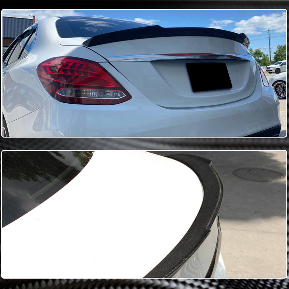 Mercedes Benz W205 Carbon Fiber Rear Trunk Spoiler Wing | FD Style ...