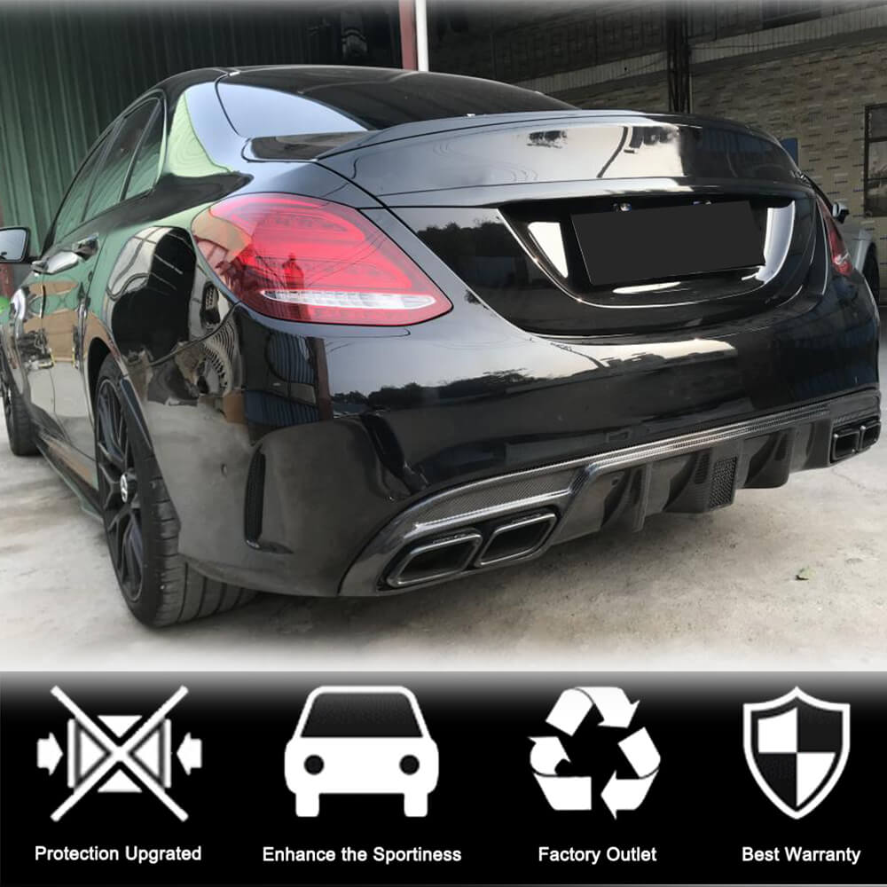 Mercedes-Benz W205 C43 C63 Carbon Fiber Rear Diffuser | Exterior Mods