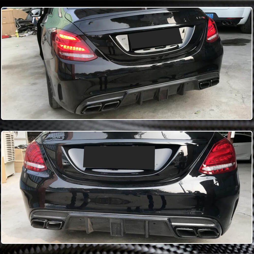 Mercedes-Benz W205 C43 C63 Carbon Fiber Rear Diffuser | Exterior Mods