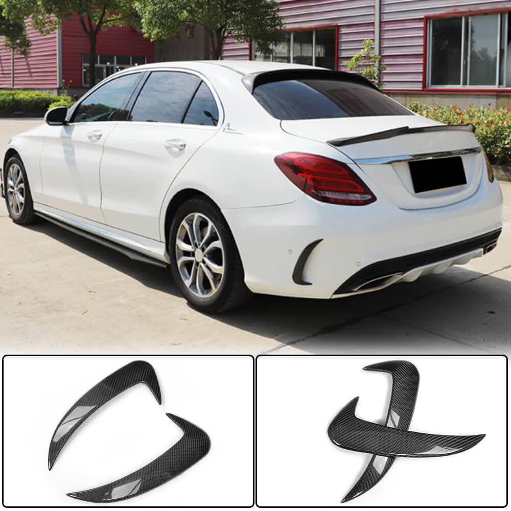 Mercedes Benz W205 C300 C43 C63 Carbon Fiber Rear Bumper Vent Fins