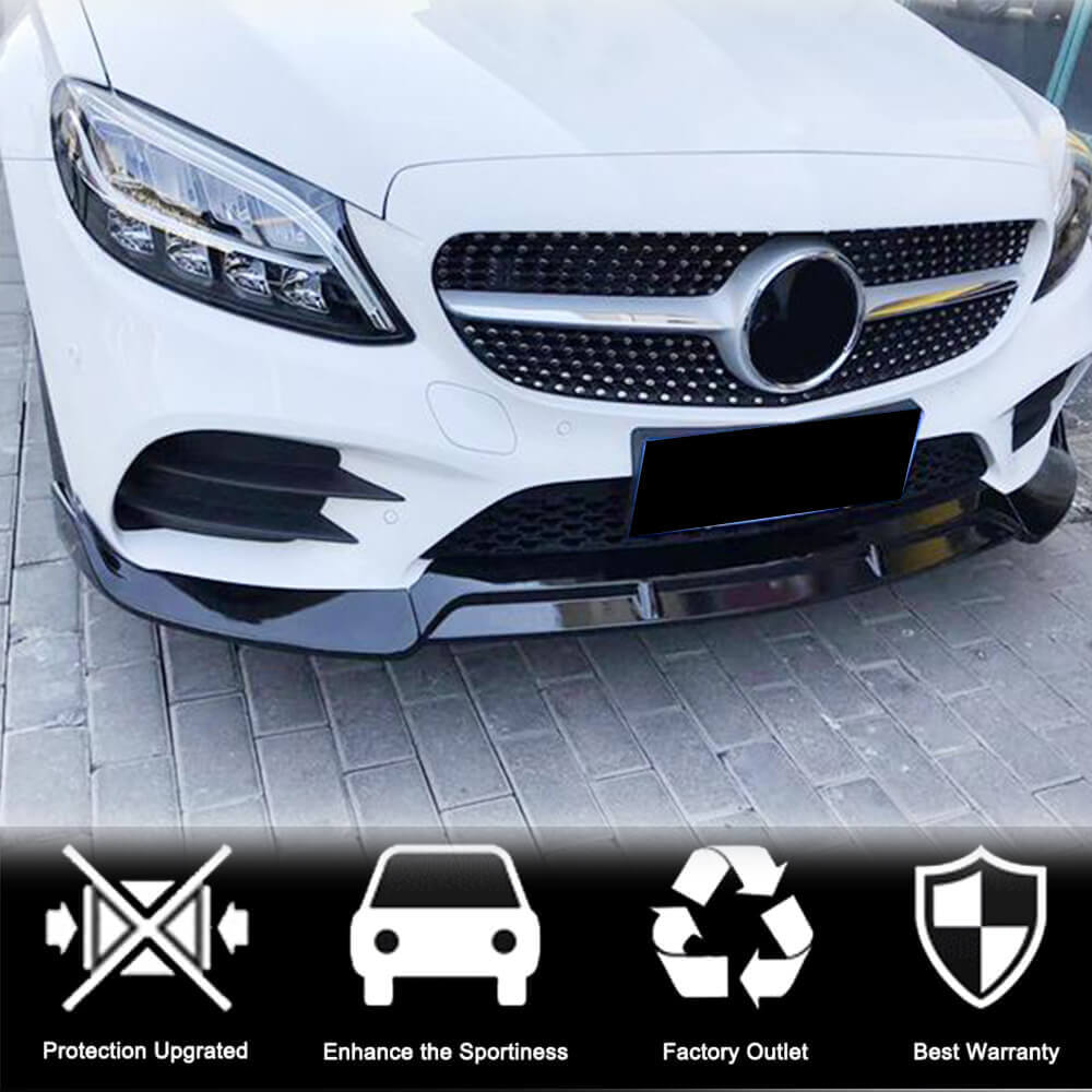 Mercedes Benz W206 C200 C300 Carbon Fiber Front Lip Spoiler Splitters
