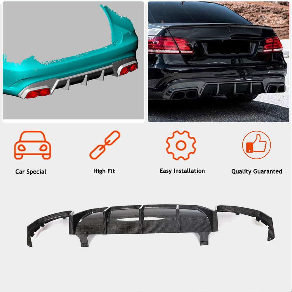 Mercedes Benz E-class W212 E63 AMG Carbon Fiber Rear Bumper Diffuser
