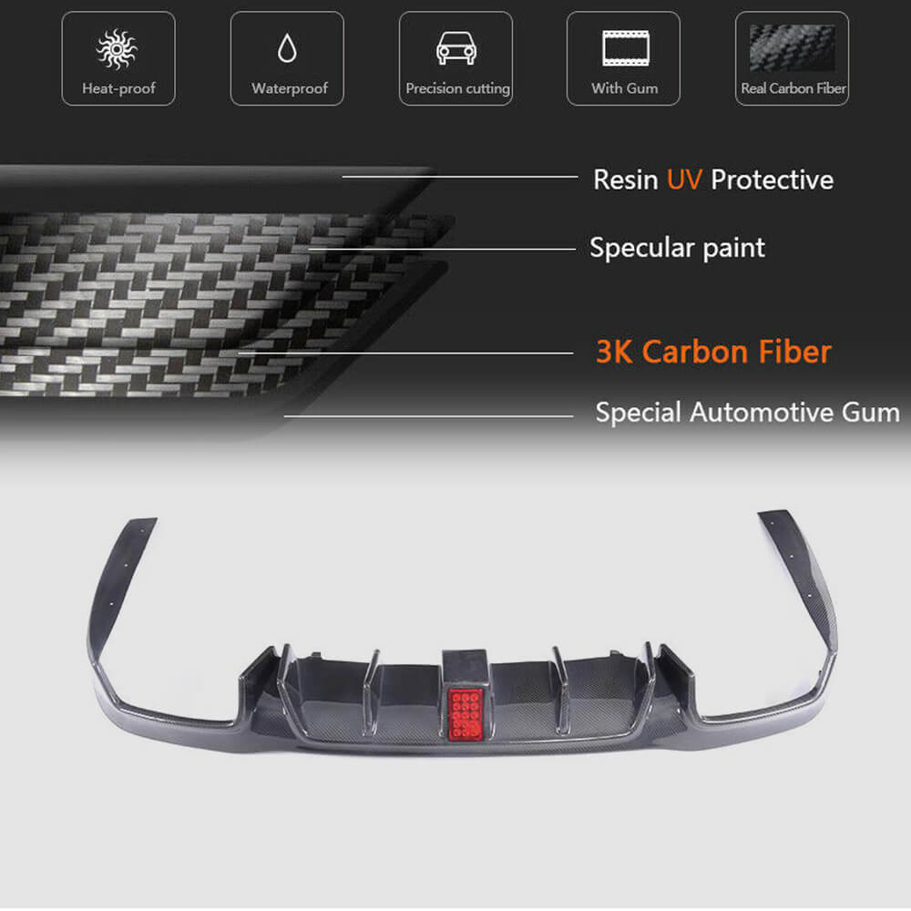 Mercedes Benz W213 E43 E53 E63 Carbon Fiber Rear Bumper Diffuser Lip