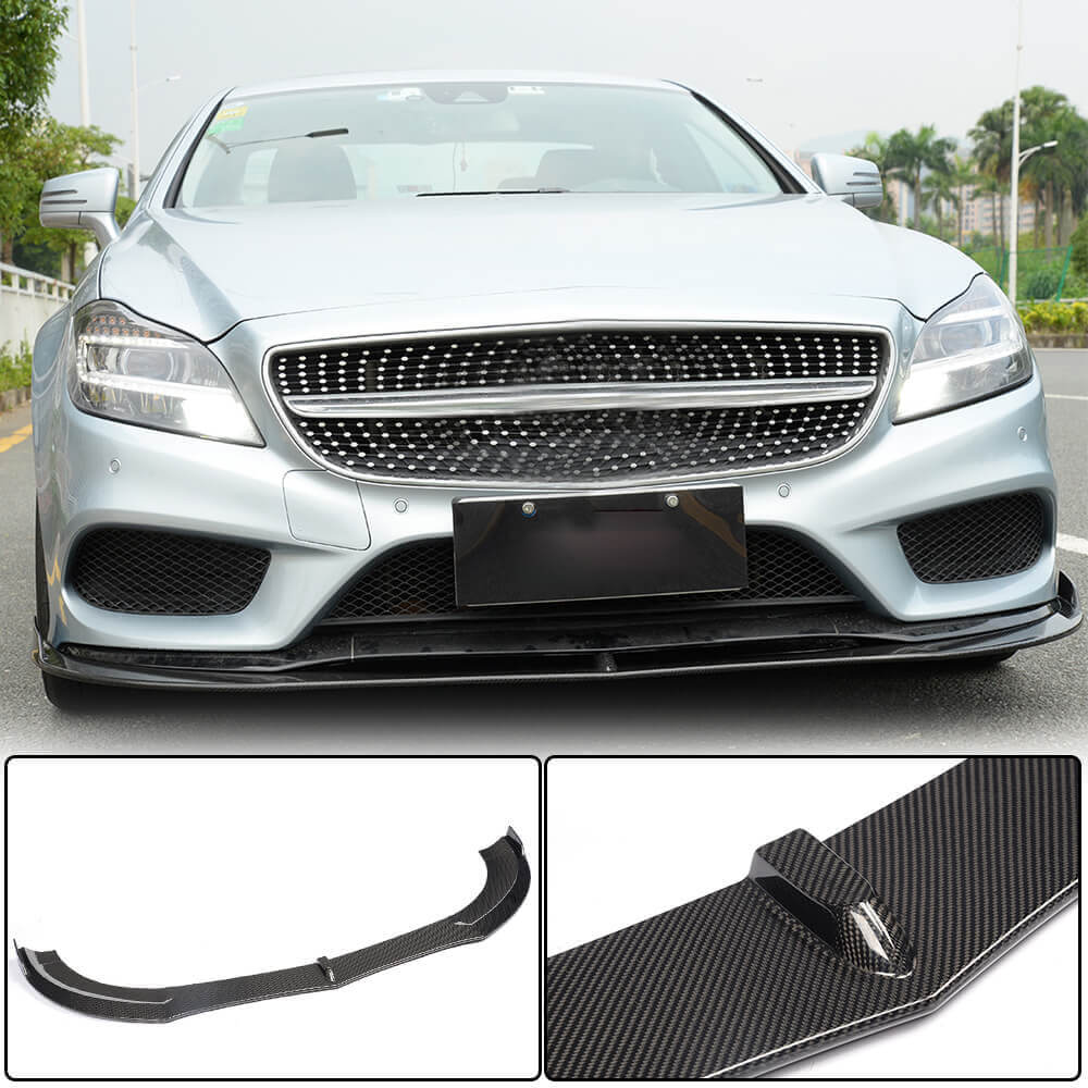 Mercedes Benz W218 CLS350 CLS400 Carbon Fiber Front Bumper Lip Spoiler