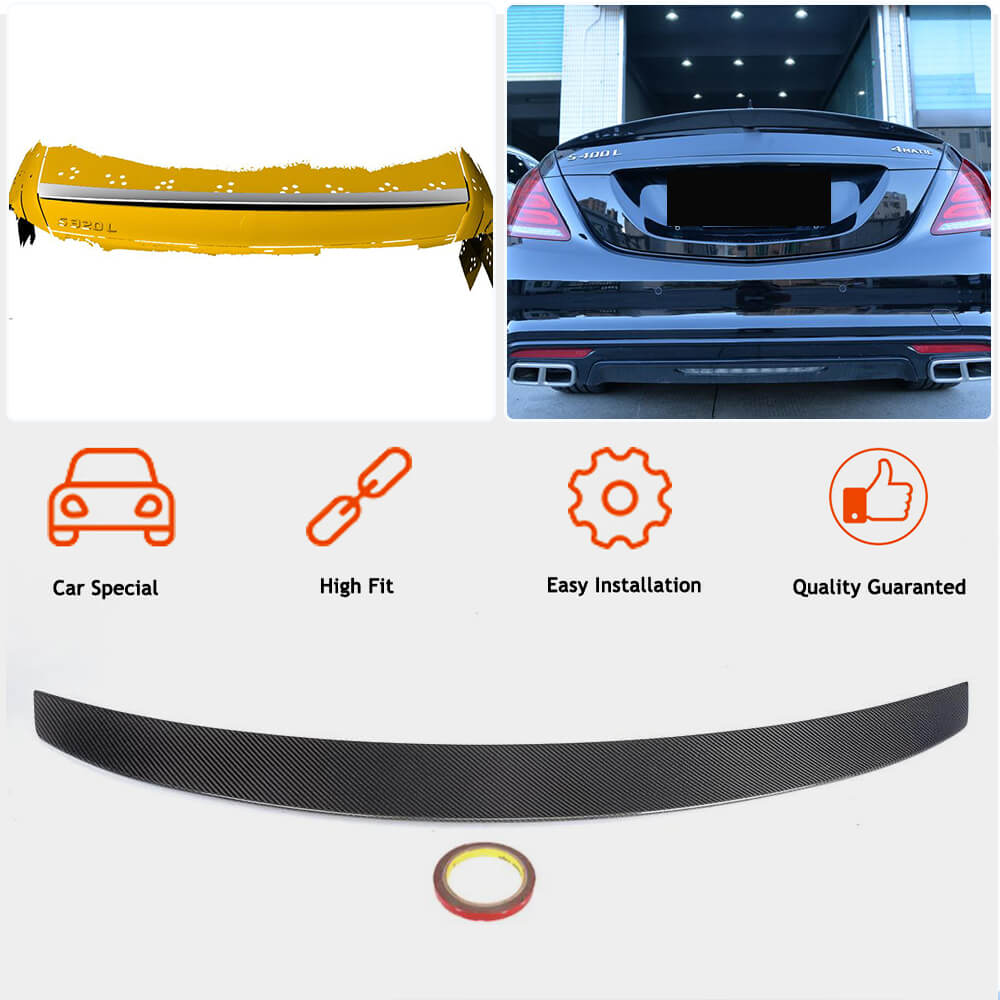 Mercedes Benz W222 S550 S63 Carbon Fiber Rear Spoiler & Trunk Wing Lip