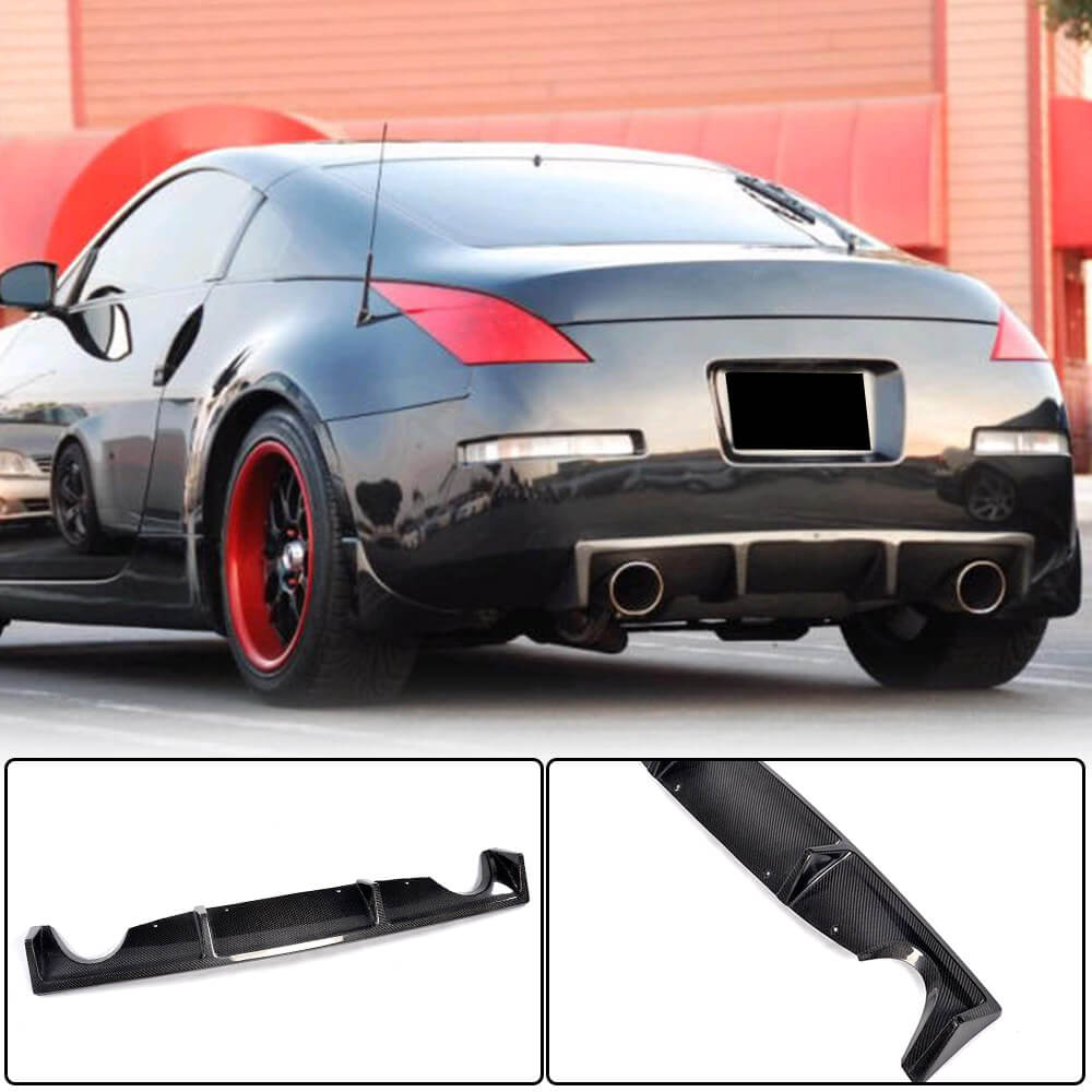 Nissan 350Z Carbon Fiber Rear Bumper Diffuser Lip | Exterior Mods
