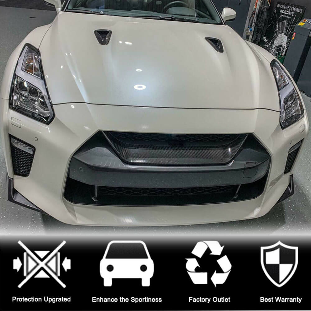 Nissan GTR GT-R R35 Dry Carbon Fiber Front Grille Mesh Cover Trim