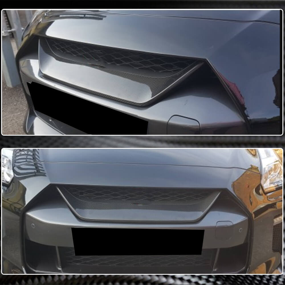 Nissan GTR GT-R R35 Dry Carbon Fiber Front Grille Mesh Cover Trim