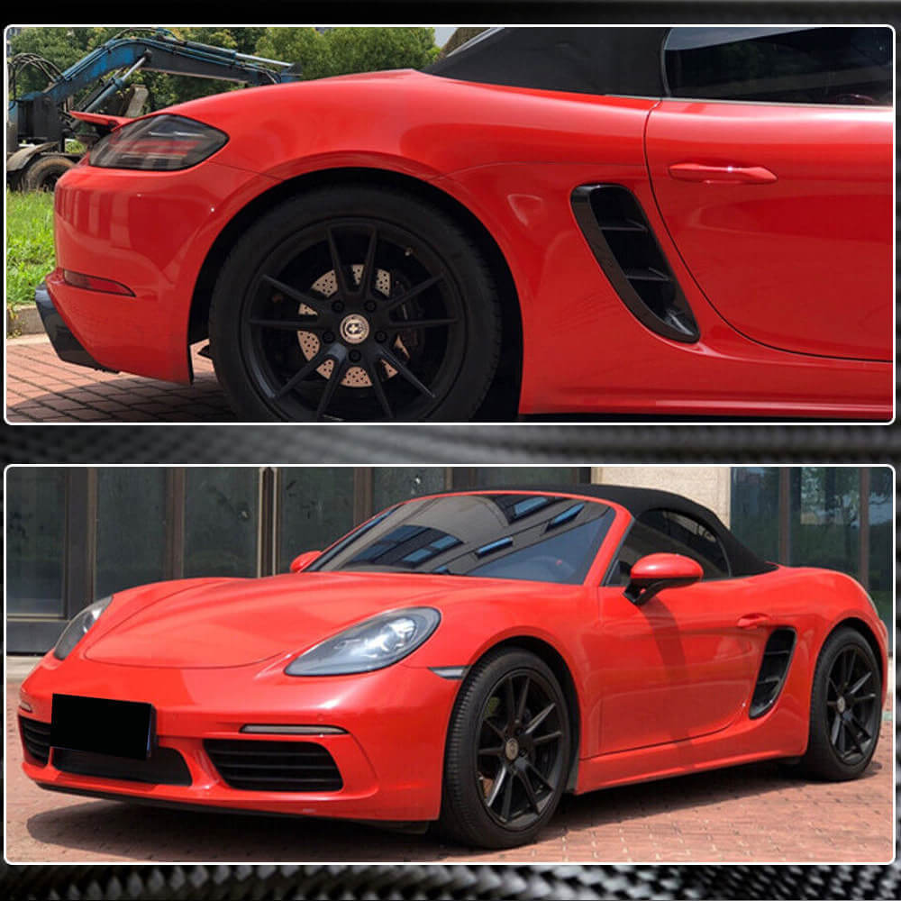 Porsche 718 Boxster Cayman Dry Carbon Fiber Side Air Scoop Fender Vents