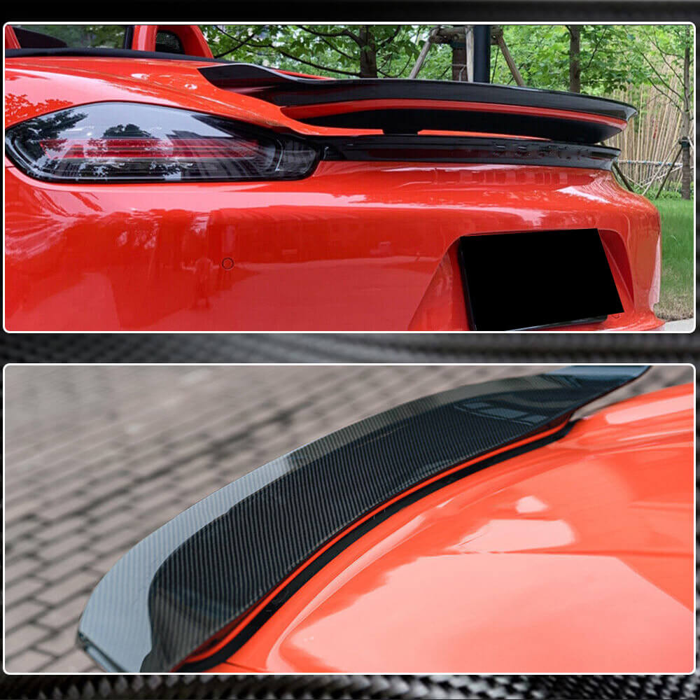 Porsche 718 Carbon Fiber Rear Trunk Spoiler Wing Lip | Exterior Mods