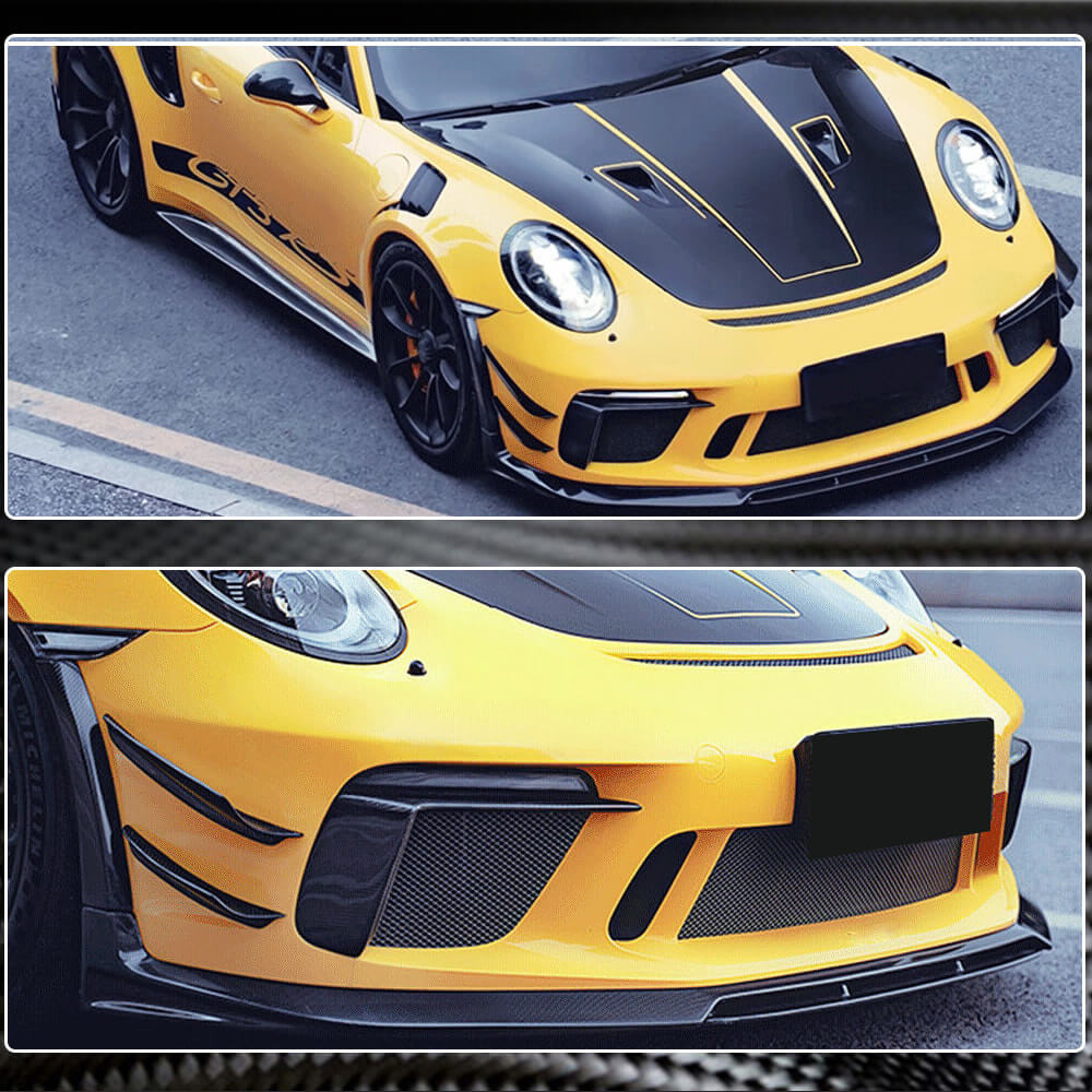 Porsche 911 991 GT3 RS Carbon Fiber Front Bumper Air Fender Vent Trims