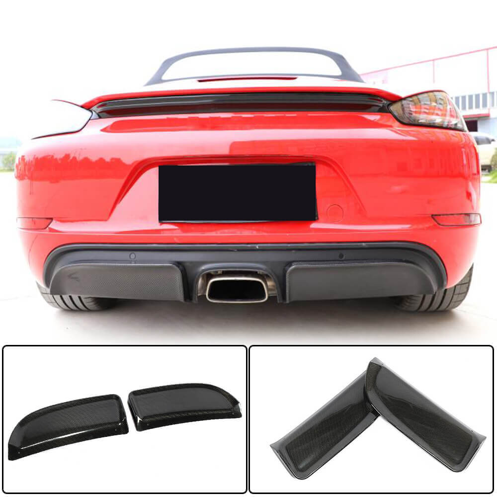 Porsche 982 718 Boxster Cayman Carbon Fiber Rear Bumper Diffuser Cover