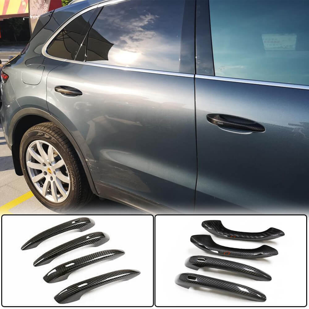 Porsche Cayenne Dry Carbon Fiber Door Handle Cover | With Smart Holes