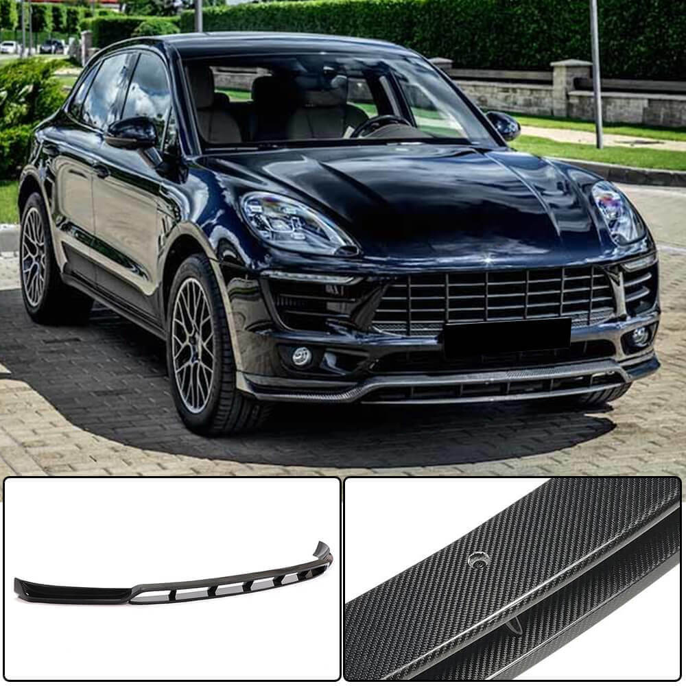 Porsche Macan Carbon Fiber Front Bumper Lip Spoiler | Exterior Mods