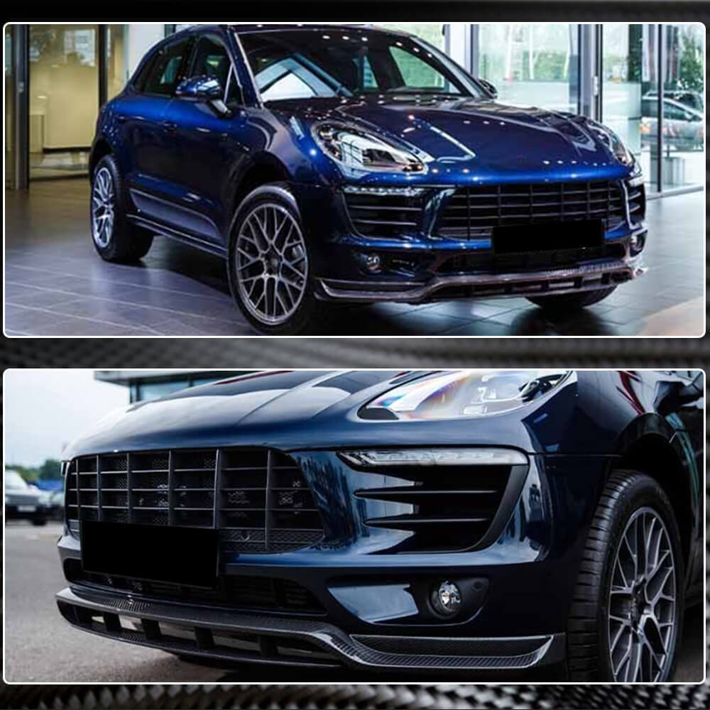 Porsche Macan Carbon Fiber Front Bumper Lip Spoiler | Exterior Mods