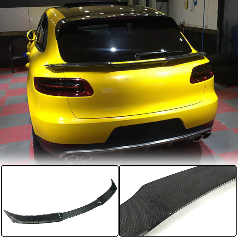 Porsche Macan Carbon Fiber Rear Middle Spoiler & Window Wing Lip ...