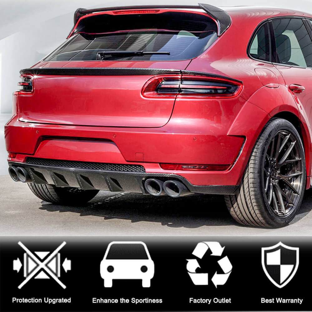 Porsche Macan Carbon Fiber Rear Middle Spoiler Wing Lip | Exterior Mods