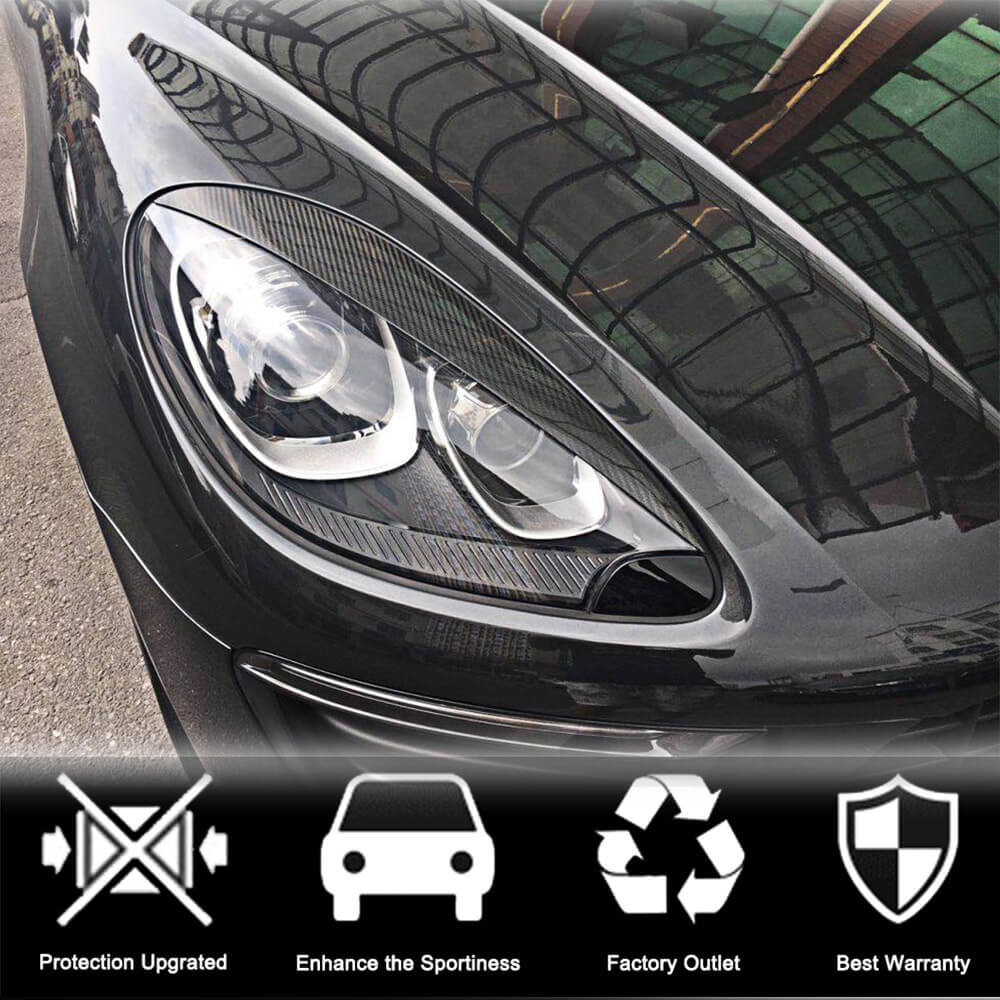 Porsche Macan 2014-2018 Headlight Eyebrows Lamp Eyelids Dry Carbon ...