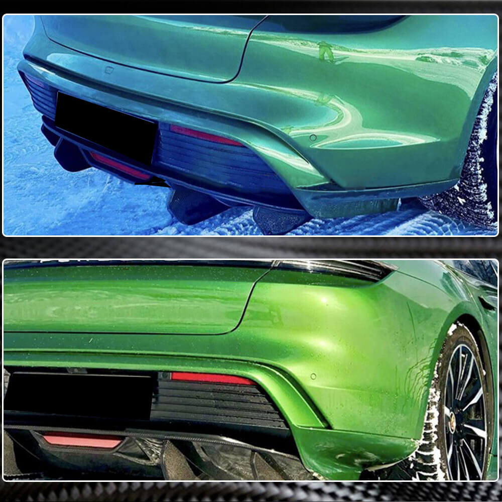 Porsche Taycan Dry Carbon Fiber Rear Bumper Diffuser | Exterior Mods