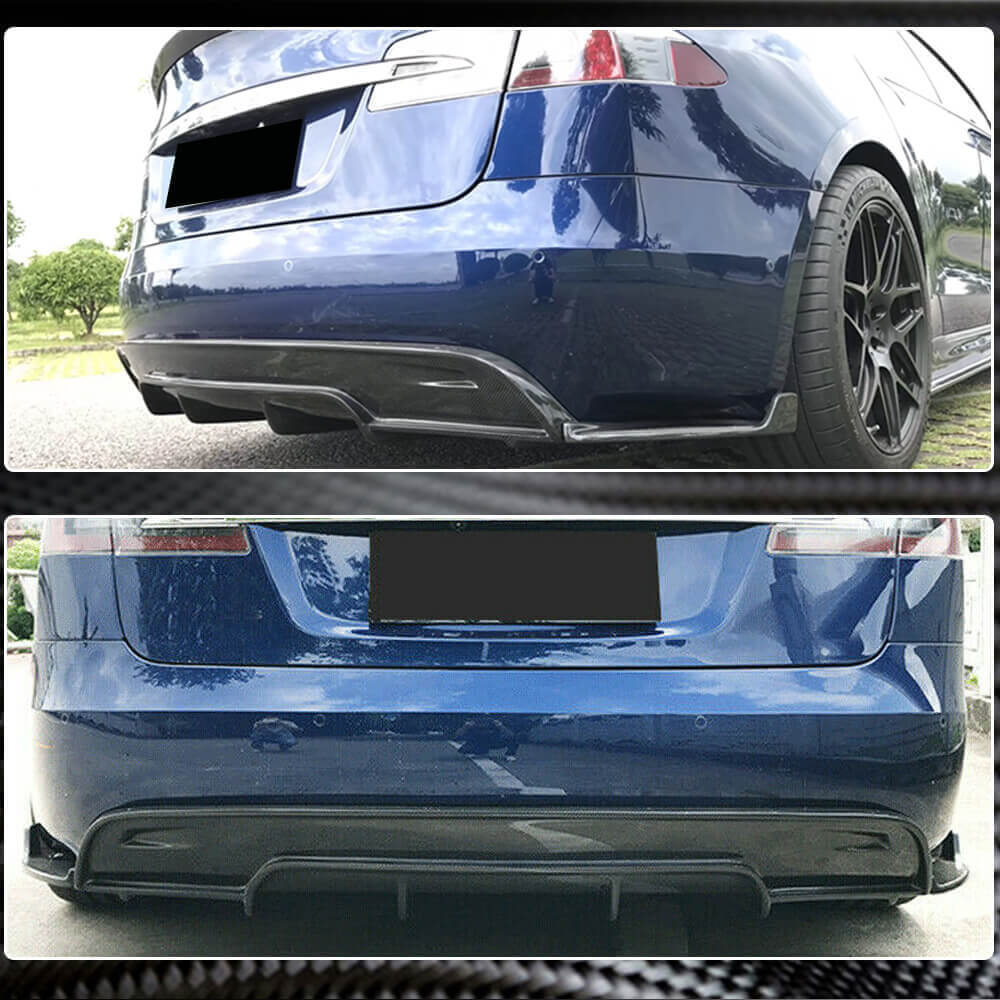 Tesla Model S Carbon Fiber Rear Diffuser Valance Lip | Exterior Mods ...