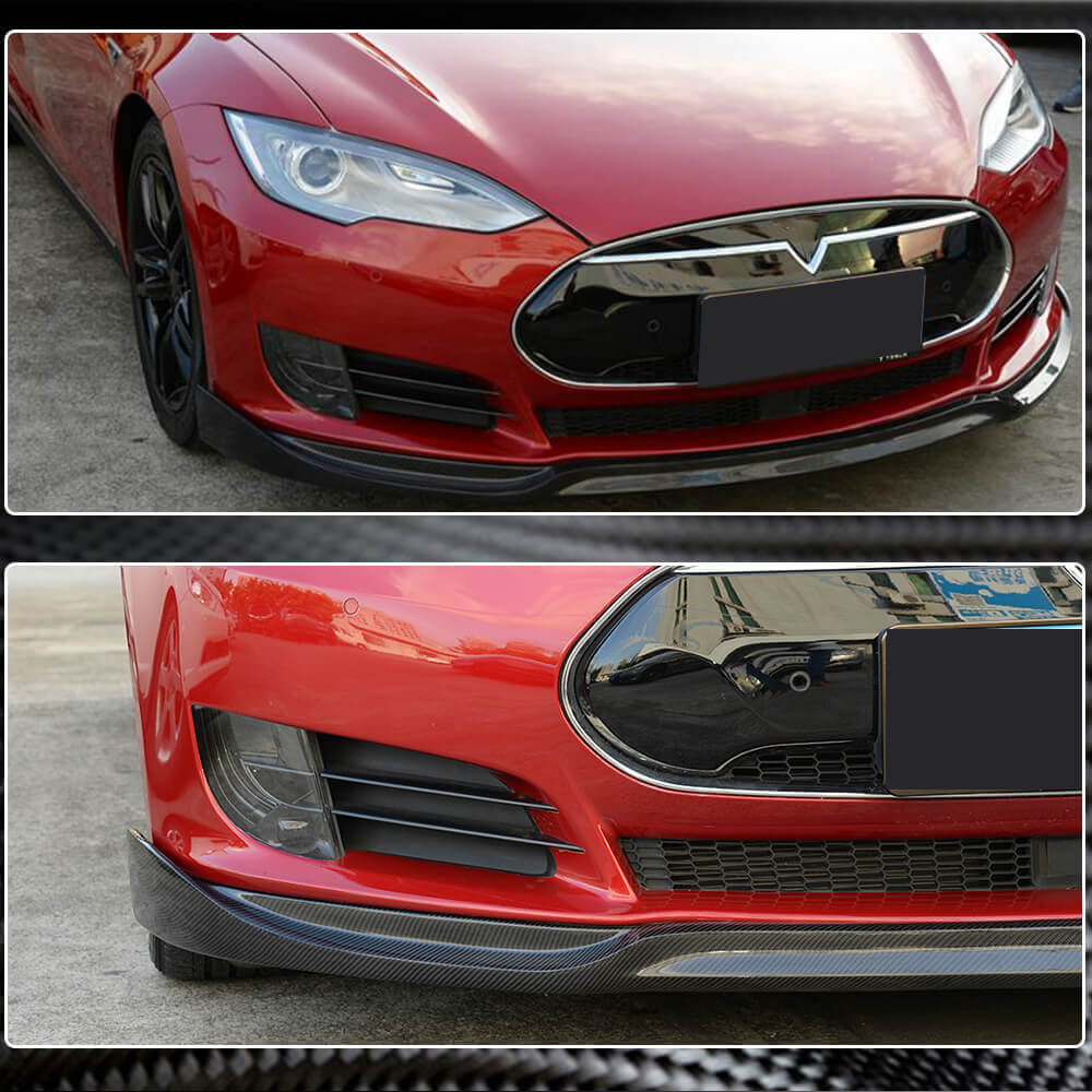 Tesla Model S Pre-facelift Carbon fiber Front Bumper Lip Spoiler