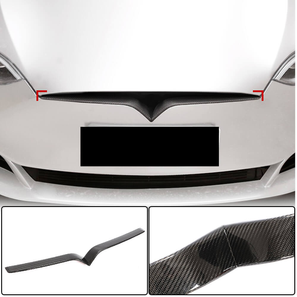 Tesla Model S Carbon Fiber Front Grille Frame Cover | Exterior Mods