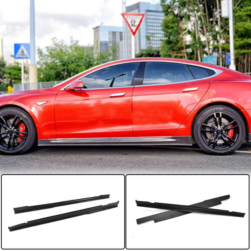 Tesla Model S 2014-2020 Side Skirts Carbon Fiber | Ahacarbon