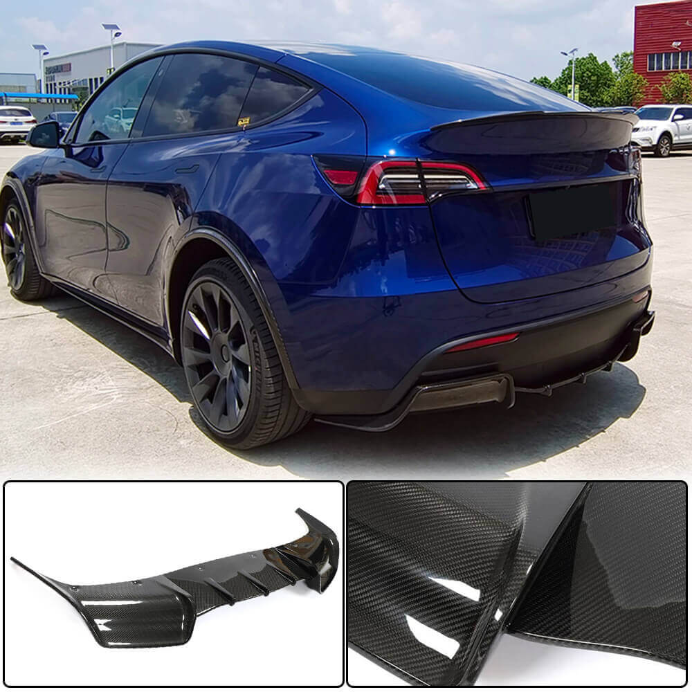Tesla Model Y Dry Carbon Fiber Rear Bumper Diffuser | Exterior Mods