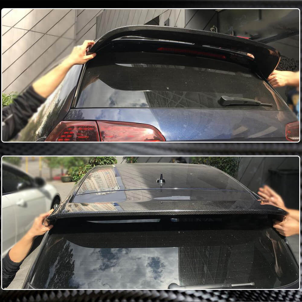 Volkswagen Golf 7 MK7 GTI R Carbon Fiber Rear Roof Spoiler Window Wing ...