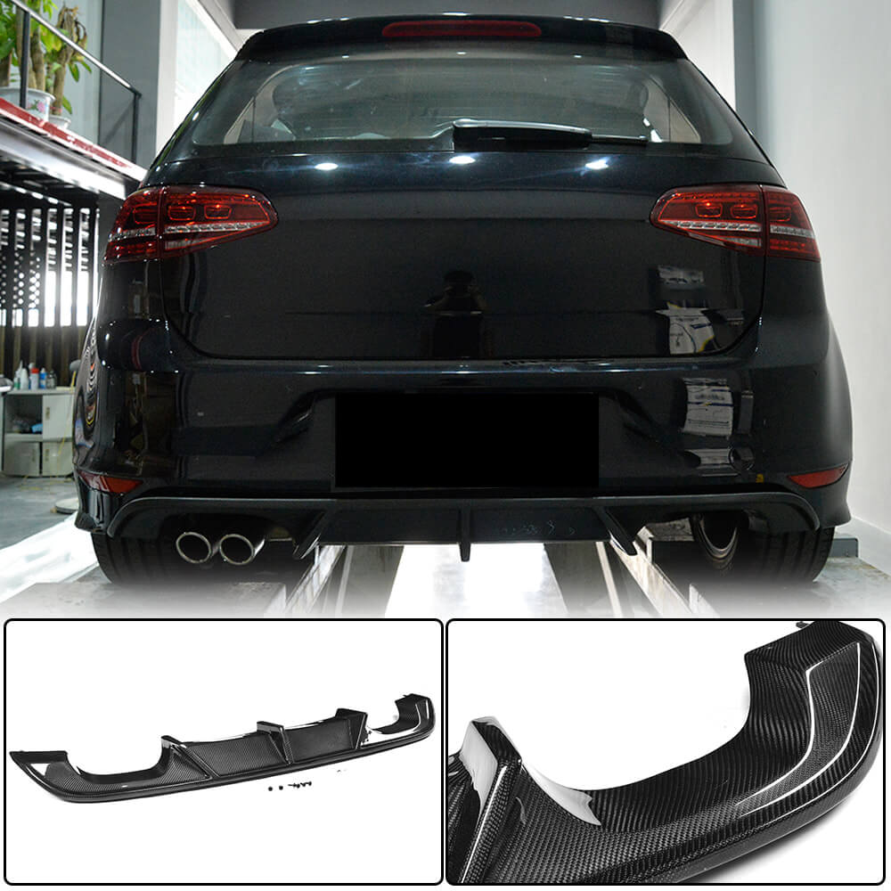 Volkswagen Golf 7 MK7 R Carbon Fiber Rear Diffuser Lip | Exterior Mods
