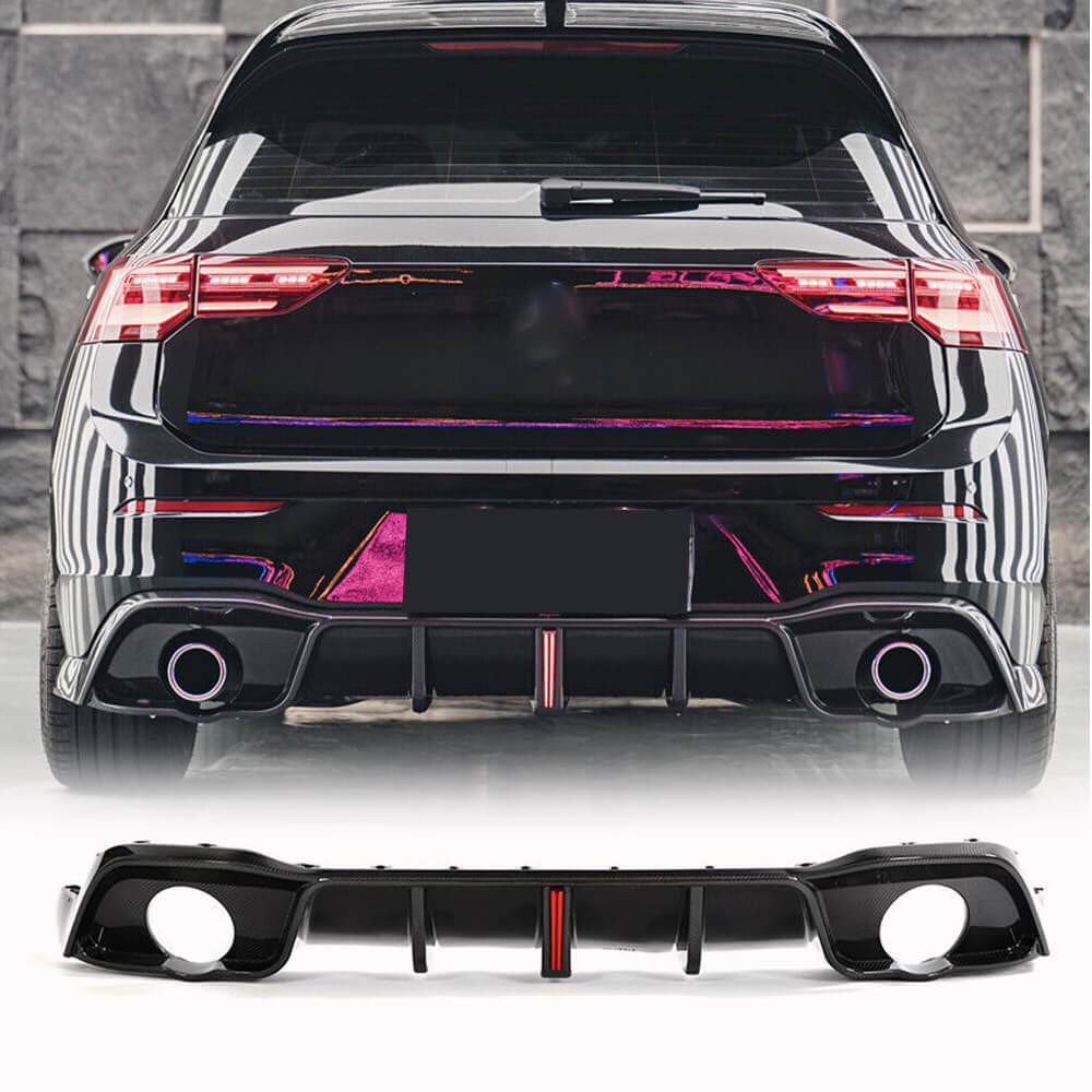 Volkswagen VW Golf 8 MK8 GTI Carbon Fiber Rear Bumper Diffuser Lip ...